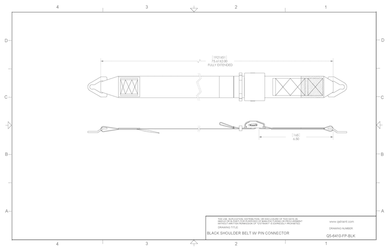 Q'Straint Shoulder Belt with Female Pin Connectors | Q5-6410-FP-BLK