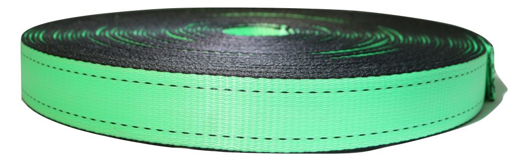 2" ELECTRIC GREEN SLING WEBBING W/EDGE | RatchetStrap.com